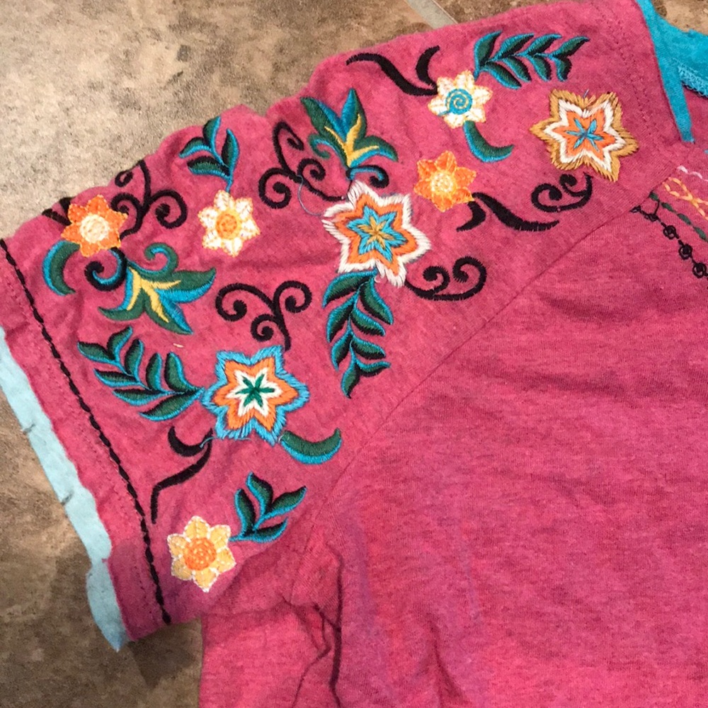 Double D Ranch Floral Embroidered Shirt - Gem